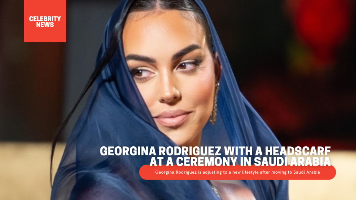 Georgina Rodriguez with a headscarf at a ceremony in Saudi Arabia